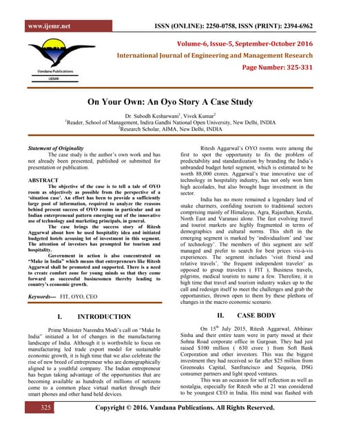 Success journey of Oyo Rooms | PPTX