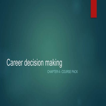 career decision making | PPTX