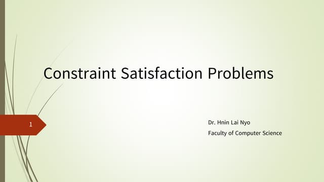 Ch5 Constraint Satisfaction Problems Lecture 1 Pdf