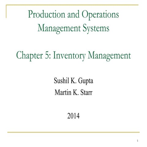 Ch 5 Inventory management slides iijfsjfksjkf | PPT