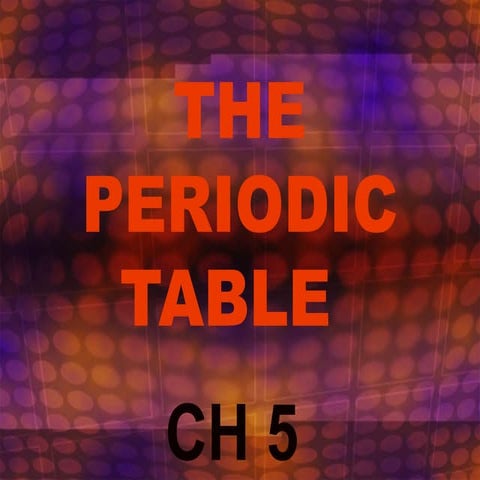 Periodic Table Physical Science Chapter 5 | PPT