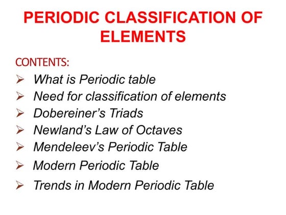 Periodic Classification of Elements | PDF