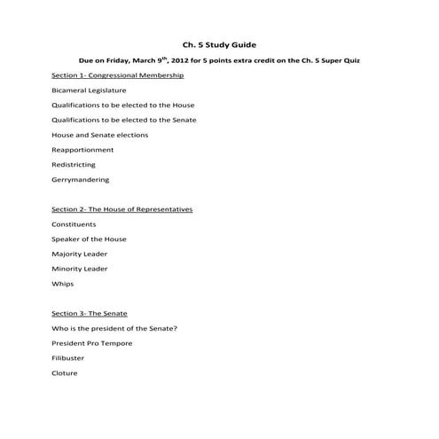 Ch5 study guide | DOCX | Politics