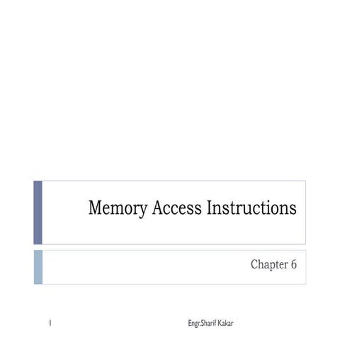 Memory Access Instructions | PDF