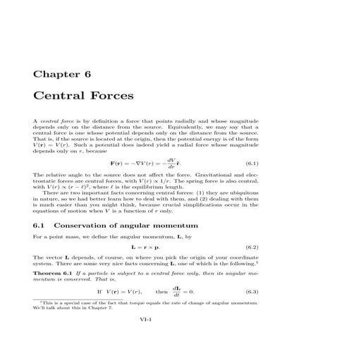 Ch6 central forces | PDF