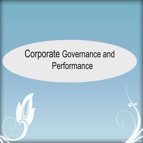 corporate governance and performance--Corporate Governance Systems in ...