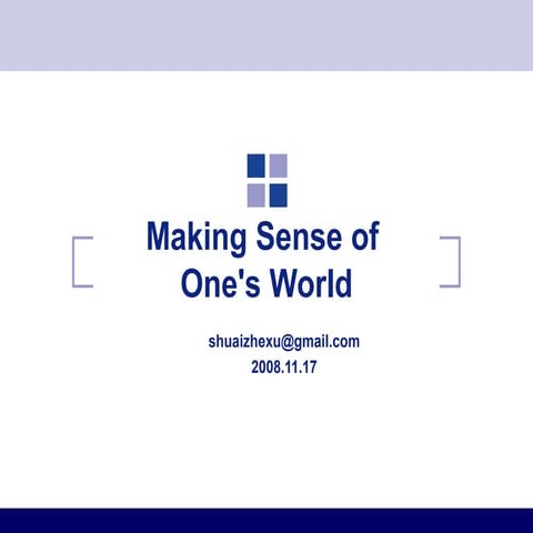 Making Sense of the World | PPT