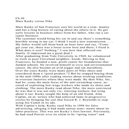 Ch #6Marc Kasky versus NikeMarc Kasky of San Francisco sees .docx