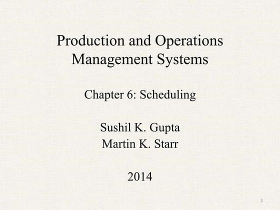 Loading and Sequencing under Operations Management | PPT