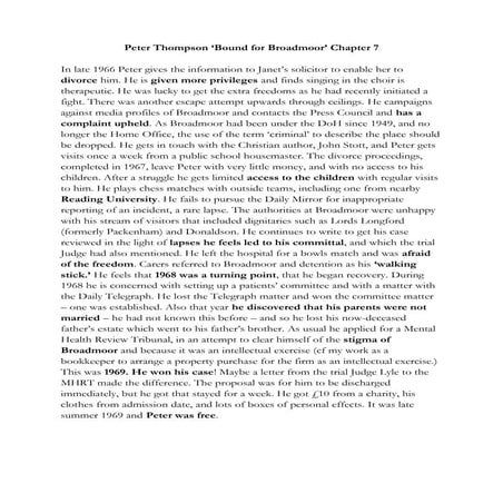 Peter Thompson, Ch 7, 'Bound For Broadmoor' | DOC