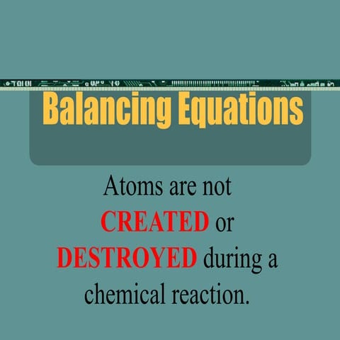 Ch 7 1 Balancing Equations | PPT