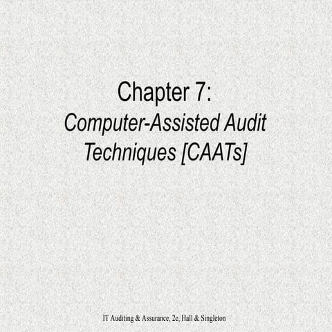 CH7 Computer assissted audit technique ppt | PPT