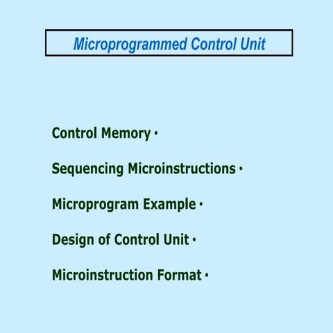 Control and Micro program in computer architecture | PPT