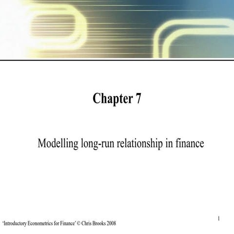 modelling lon run relationship in finance | PPT