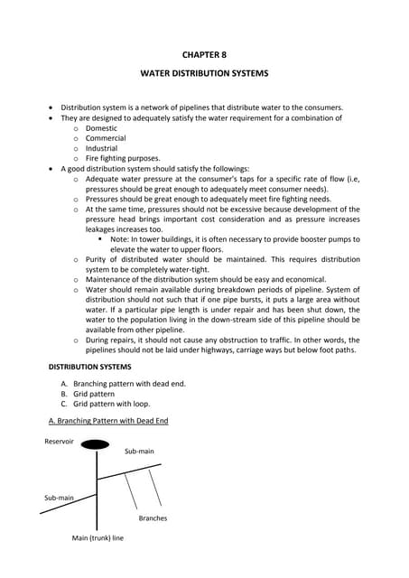 Water distribution system design report | DOCX