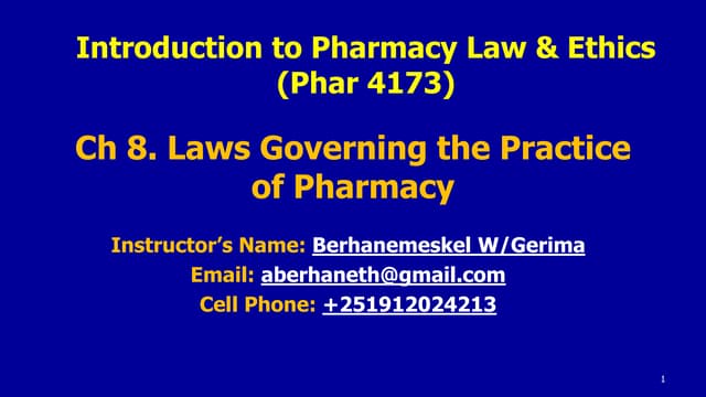 Chapter 3 Pharmacy Law and Ethics for the Technician (1).pptx
