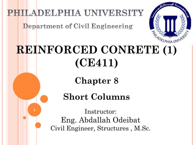 Design of short columns using helical reinforcement | PPTX
