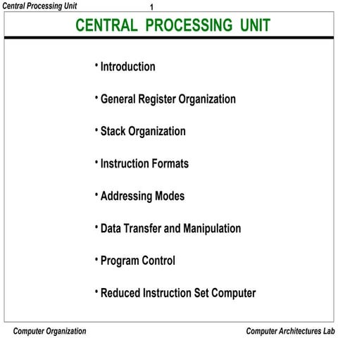 Comprehensive Overview of Central Processing Unit Architecture and ...