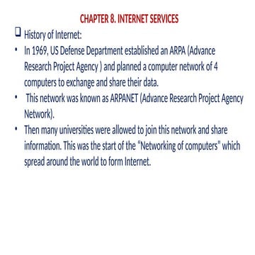 Internet services Short History for cbse | PPT