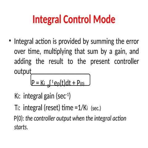 Class 20 effect of kp, ki & kd and pid control mode | PDF