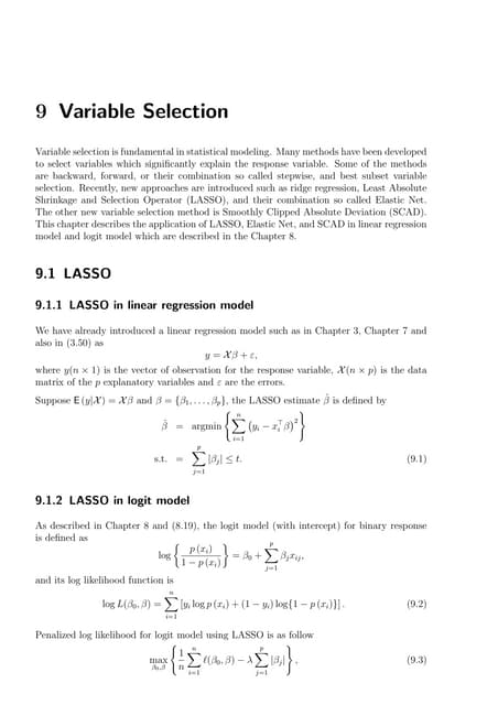 Ch9 Variable Selection Pdf