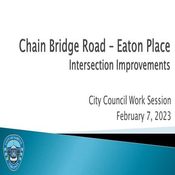 Chain Bridge Road and Eaton Place Intersection Improvements ...