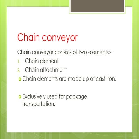 Chain conveyor | PPTX