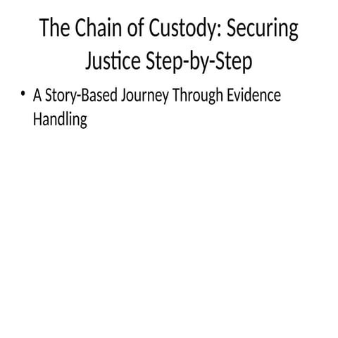 Chain of custody of Evidence under BSA 2023 | PPTX