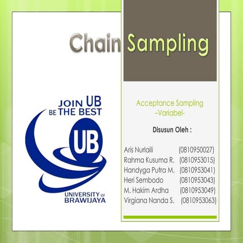 Chain sampling Statistika Pengendalian Mutu | PPTX