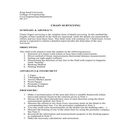 Chain surveying | DOC