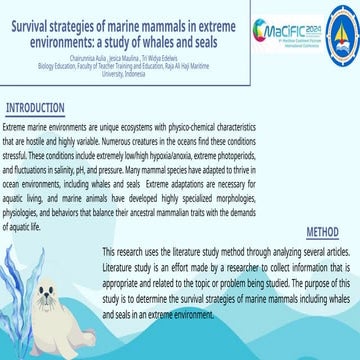 Survival strategies of marine mammals in extreme environments a study ...