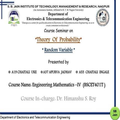 Theory Of Probability- Random Variable | PPT