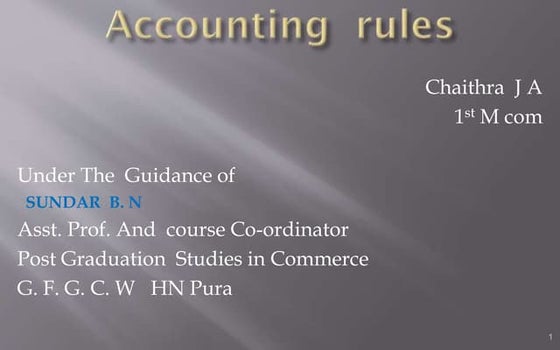 Classification and rules of account | PPT