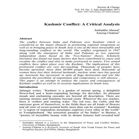 The kashmir conflict | PPT