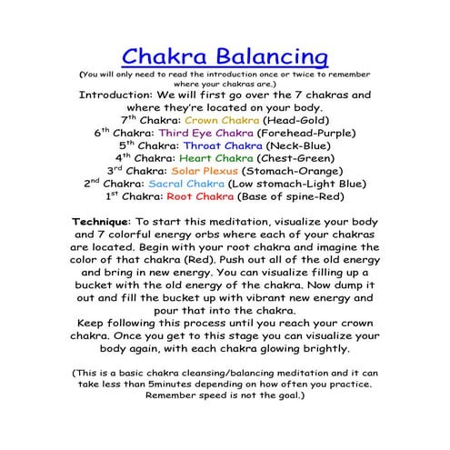 Chakra balancing Meditation | PDF