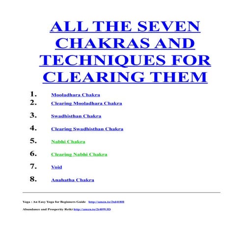 ALL THE SEVEN CHAKRAS AND TECHNIQUES FOR CLEARING THEM | PDF