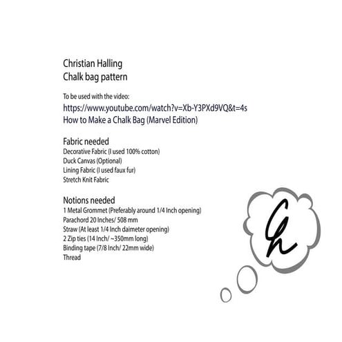 Chalk Bag Pattern Christian Halling Printable.pdf | Needlework | Arts ...