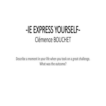 IE Express Yourself | PPTX