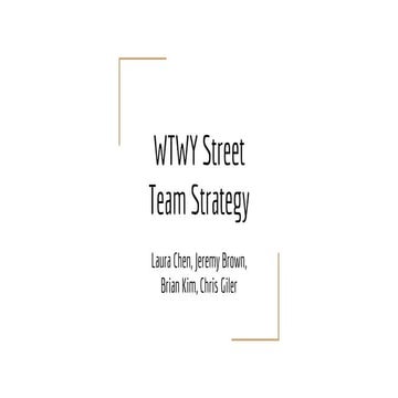 WTWY Street Team Strategy (MTA Subway Traffic Analysis) | PPT