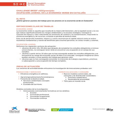 Challenge Brief #SICgreenjobs esp | PDF