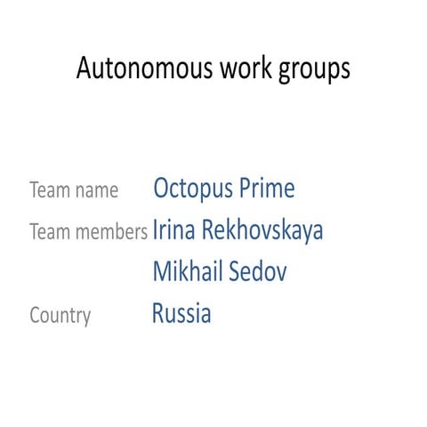 [Challenge:Future] Autonomous work groups | PDF