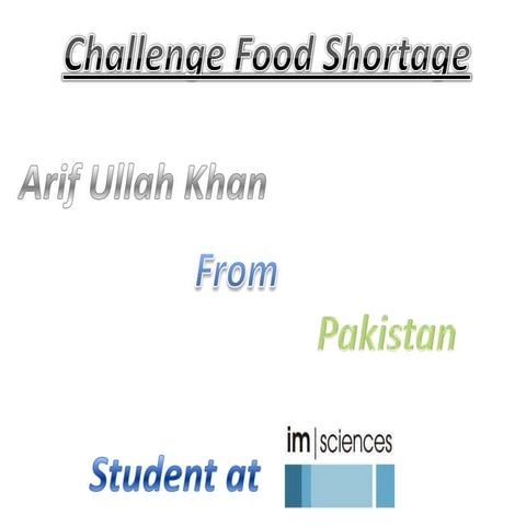 [Challenge:Future] challenge the food shortage: My Dream Job | PPTX