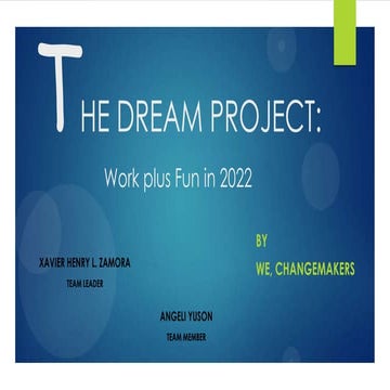 [Challenge:Future] The Dream Project: Work plus Fun in 2022 | PPTX