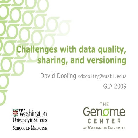 David Dooling, The genome center at washington university