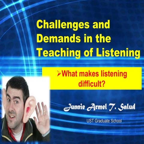 Challenges and Demands in the Teaching of Listening | PPTX