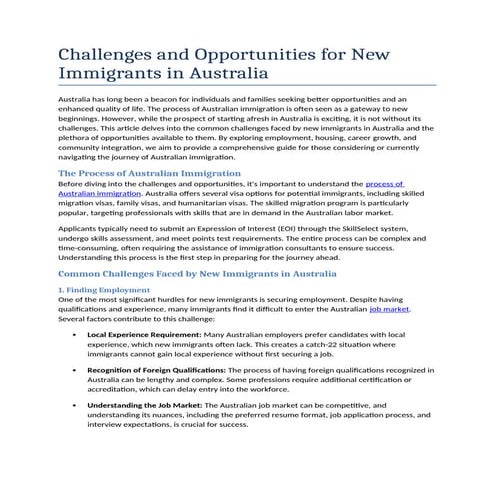 Skilled newcomers to canada | PDF