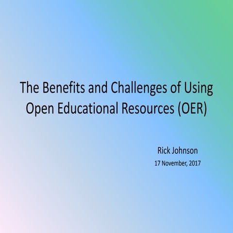 Open educational resources (oer) power point | PPTX