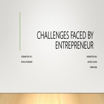 Challenges faced by entrepreneur | PPTX