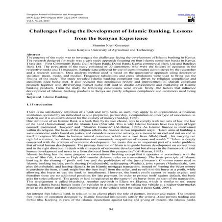 Challenges facing the development of islamic banking | PDF | Home ...