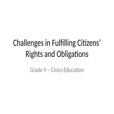 Rights duties and responsibilities of a citizen | PPT